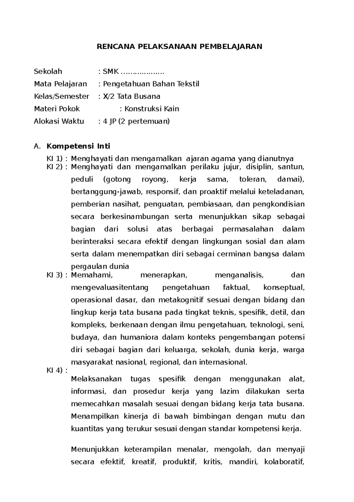Rencana Program Pembelajaran - Copy (2) - Copy - RENCANA PELAKSANAAN ...