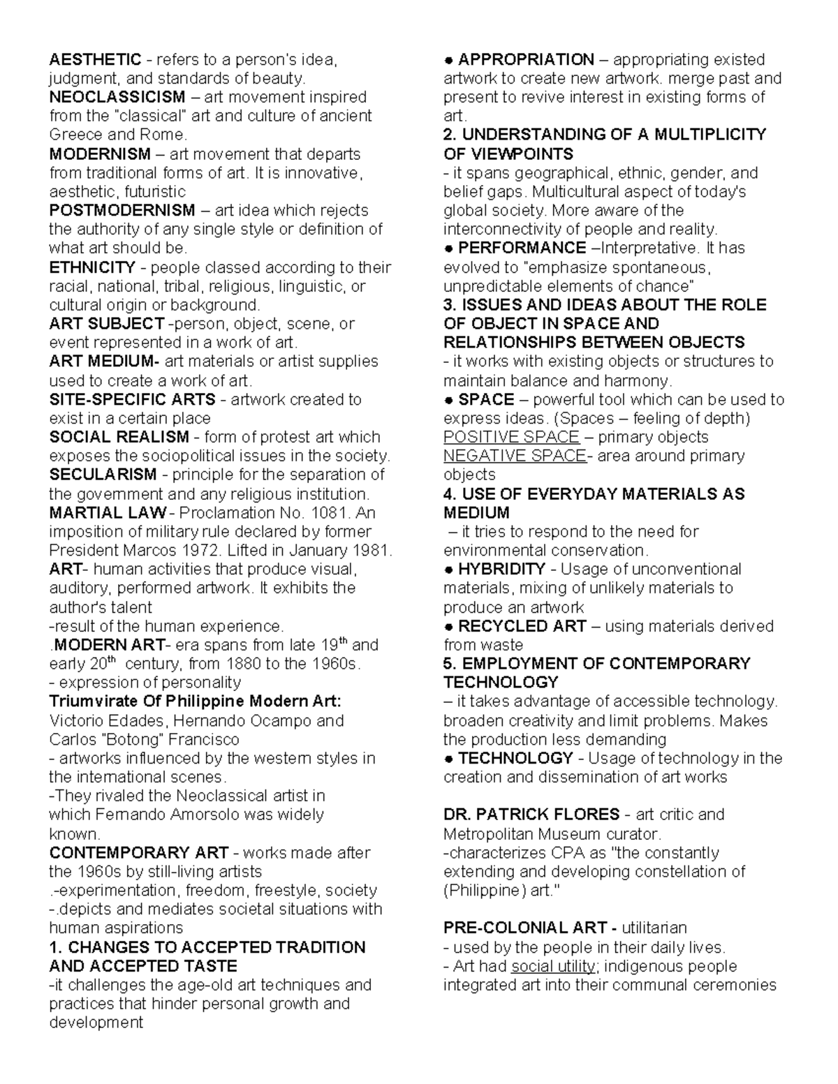 3RD Quarter Reviewer - AESTHETIC - refers to a person’s idea, judgment ...