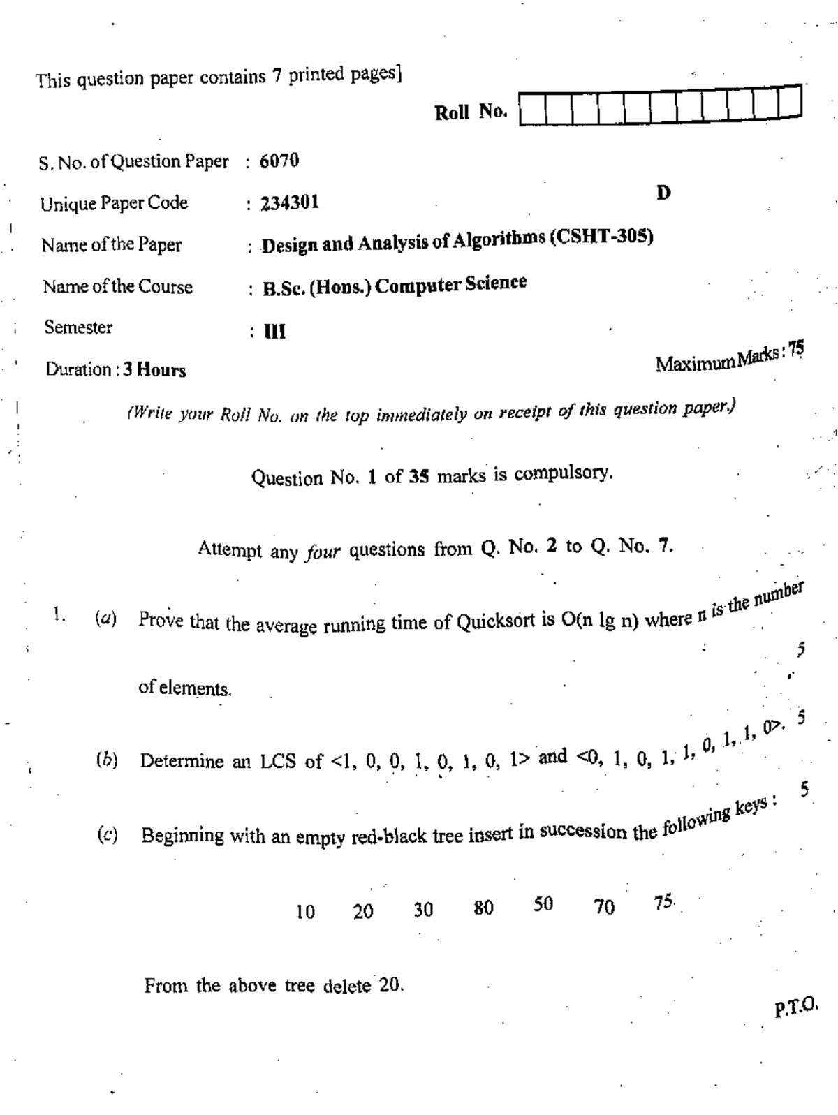 Design and Analysis of Algorithms - B.Sc(H)Computer Science - Studocu