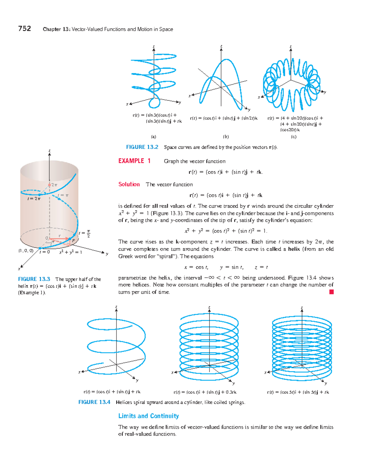 大學數學問題-17 - 大學數學問題 - ####### 752 Chapter 13: Vector-Valued Functions and Motion in Space EXAMPLE ...