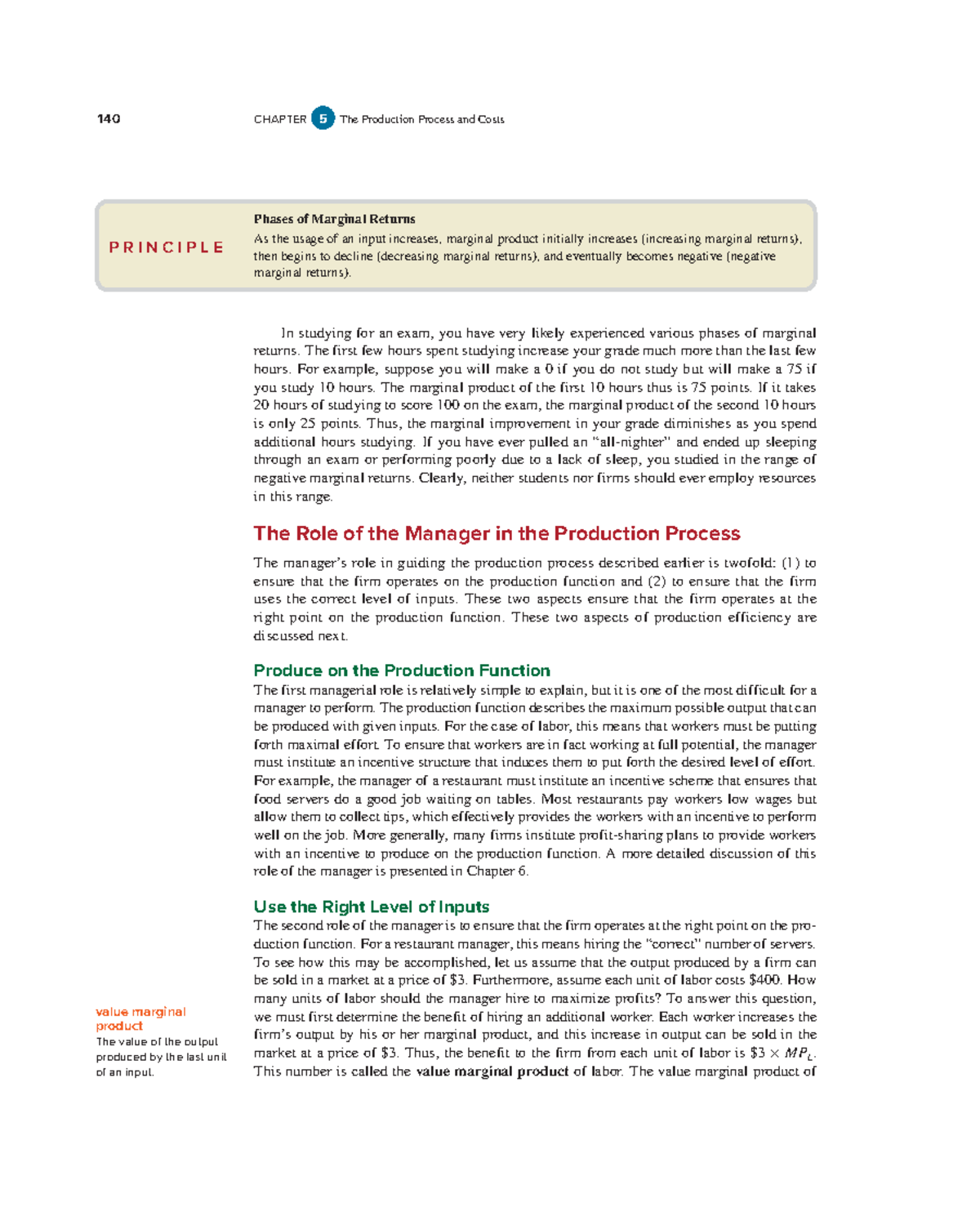 Managerial-economics-43 - ####### 140 CHAPTER 5 The Production Process ...