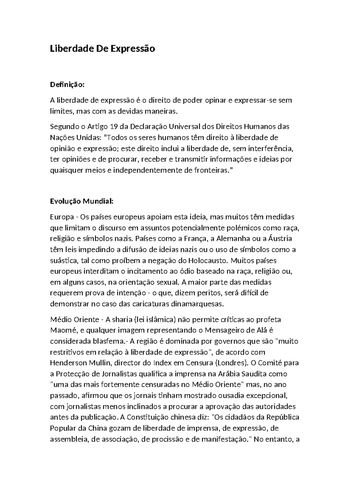 Liberdade De Expressão - Liberdade De Expressão Definição: A liberdade ...