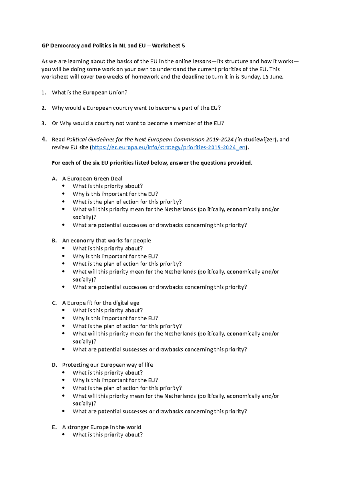 Worksheet 5 GP Democracy and Politics - GP Democracy and Politics in NL ...