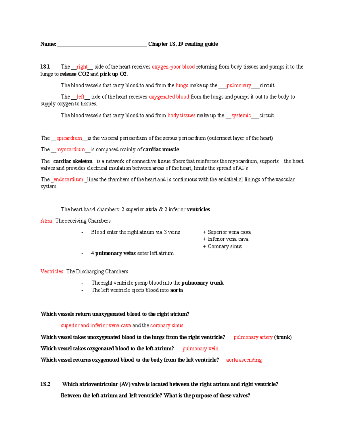 Chapter 18, 19 BLOOD - Name:________________________________ Chapter 18 ...