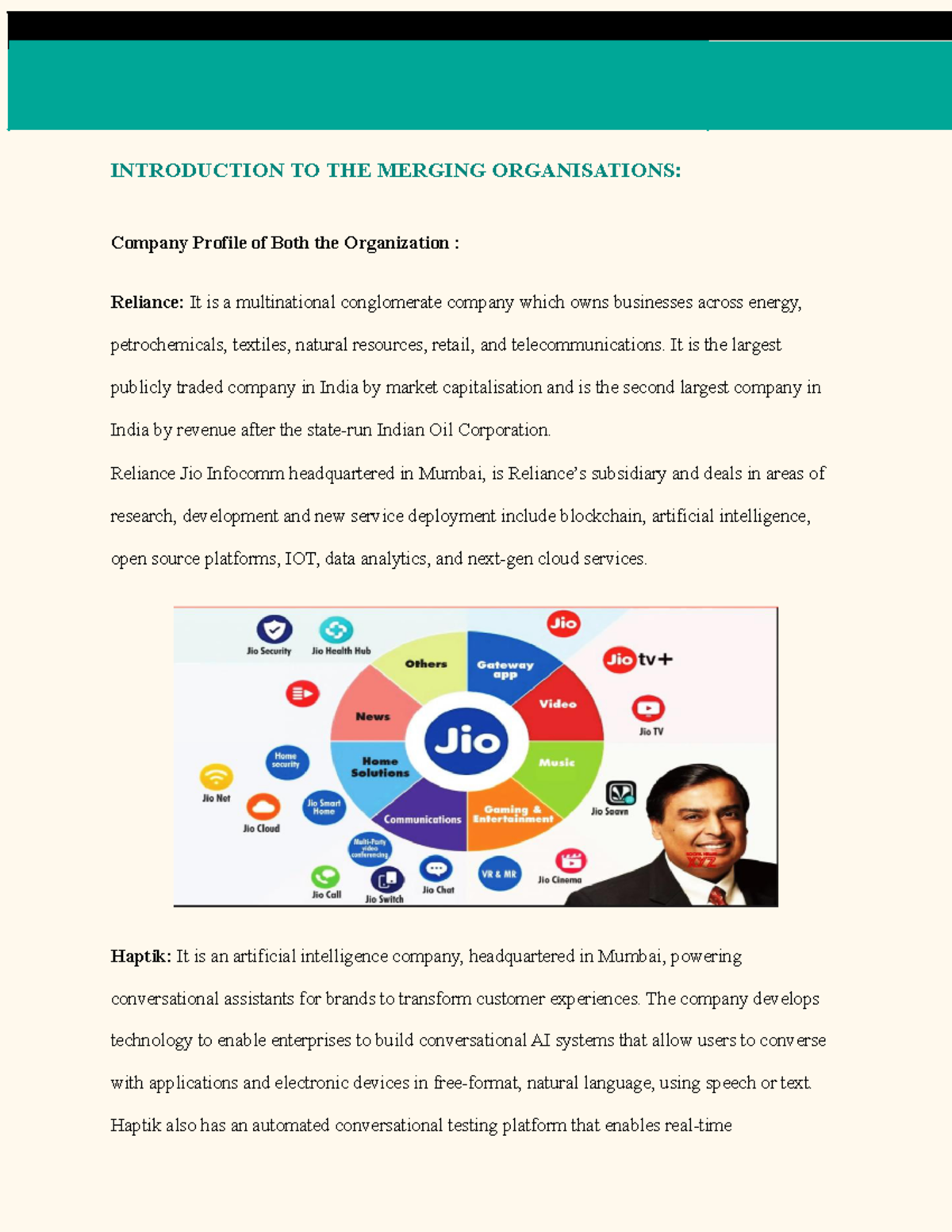 Understanding Organisation - Phase One - INTRODUCTION TO THE MERGING ...