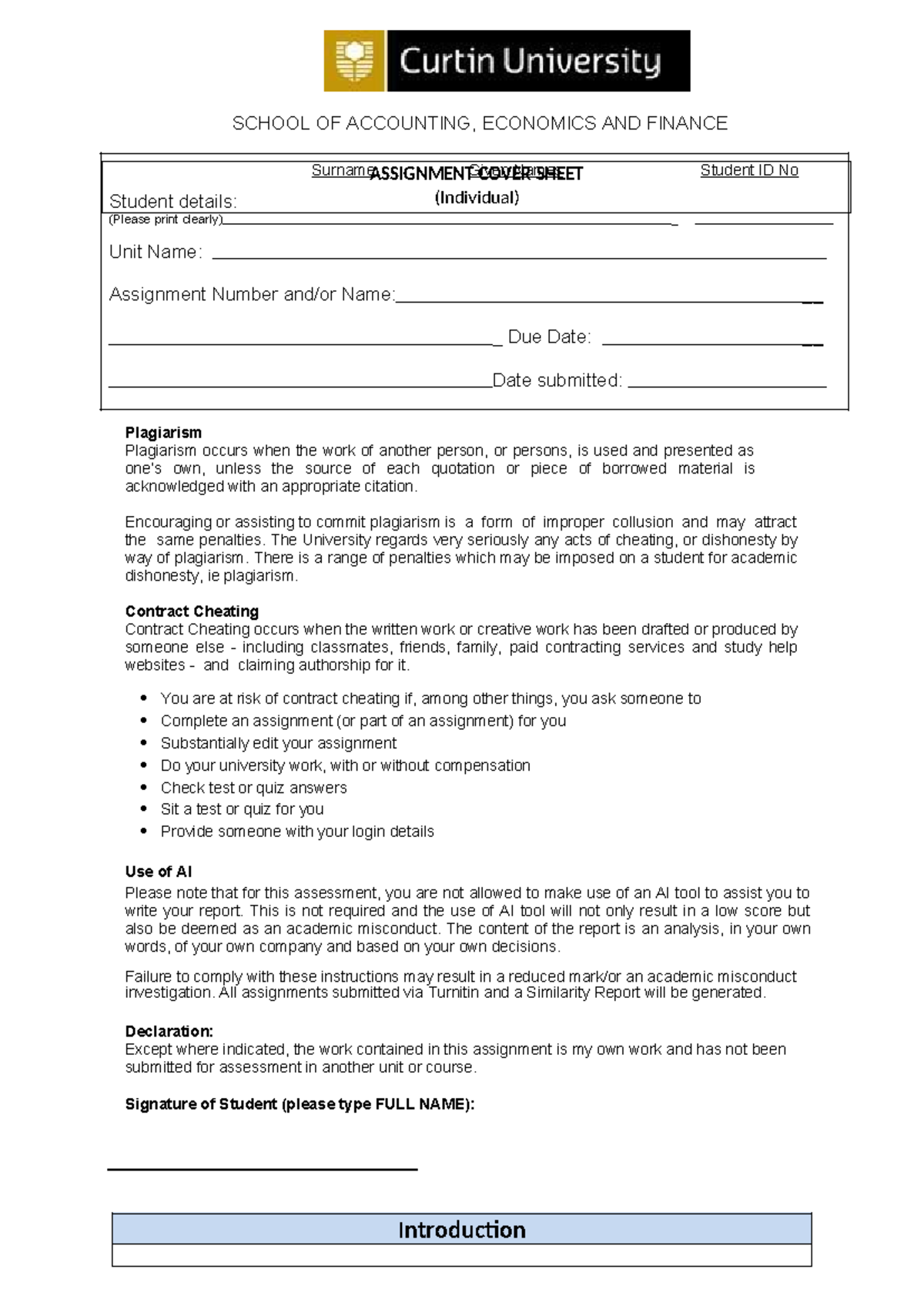 Business Simulation Report Template - SCHOOL OF ACCOUNTING, ECONOMICS ...