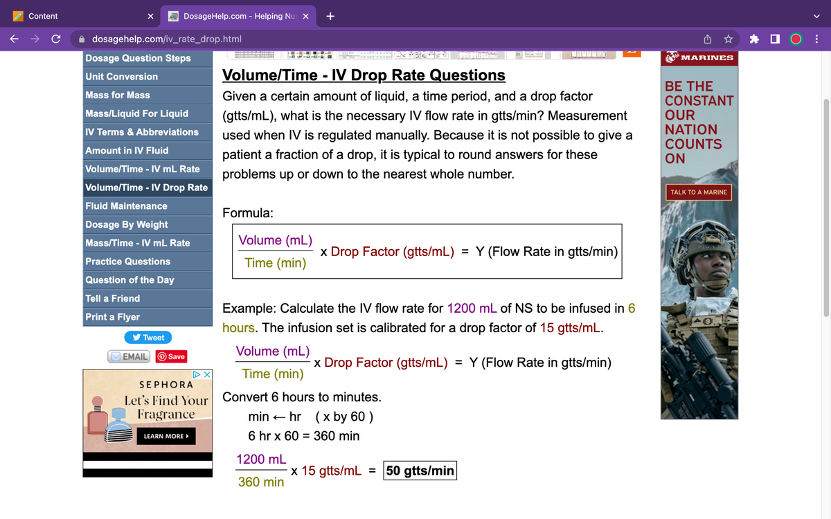 Volume:Time IV Drop Rate - NURS 103 - Studocu