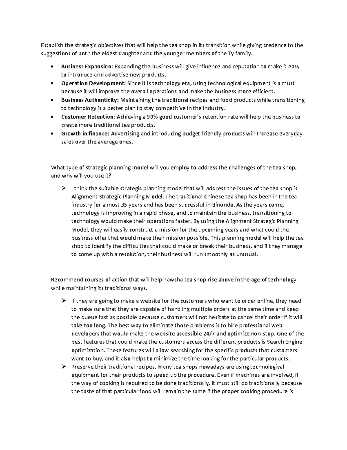 05 ELMS - Assignment - Establish the strategic objectives that will ...