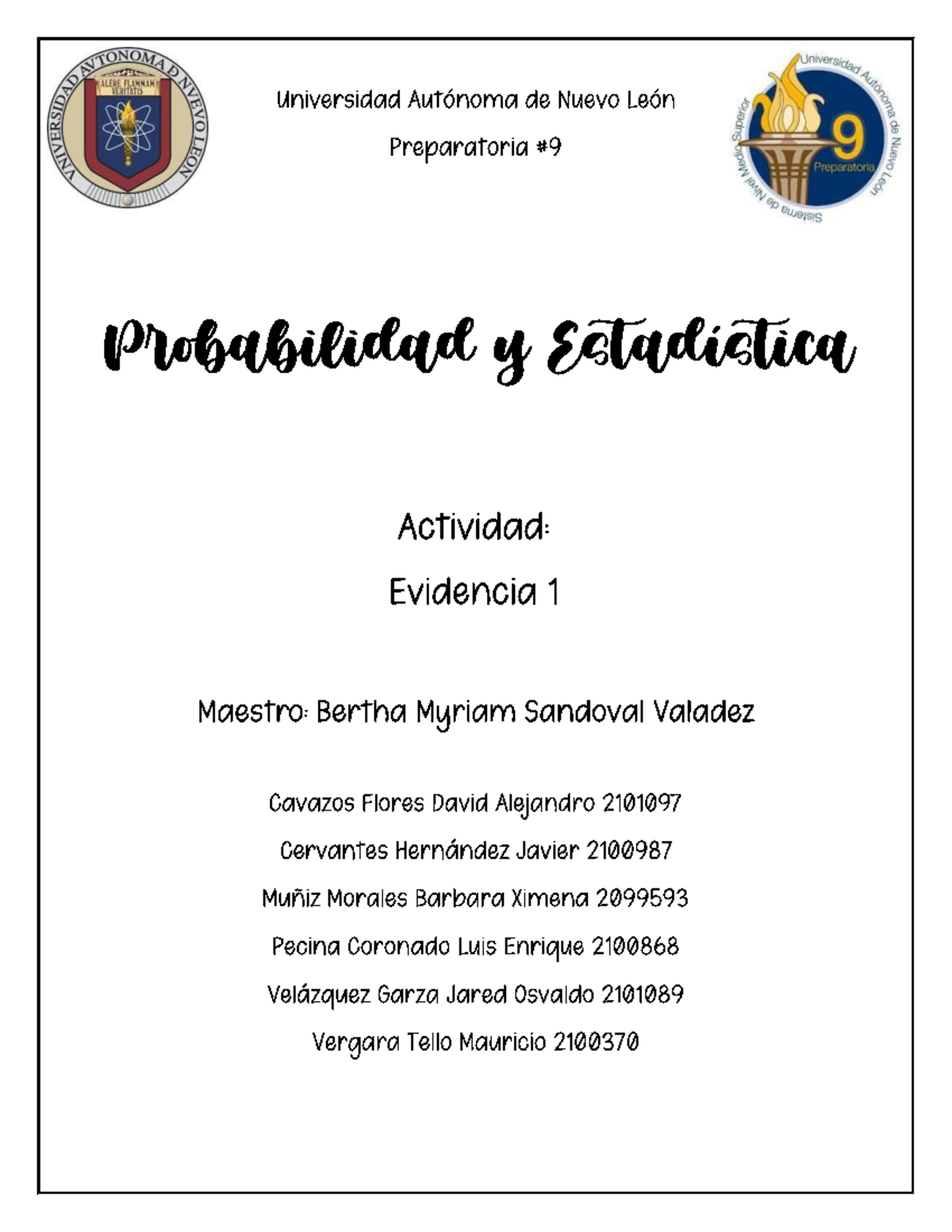 PYE-EV2- Equipp - Completo - Probabilidad y Estadística Reflexión del mes de marzo La paz es un ...