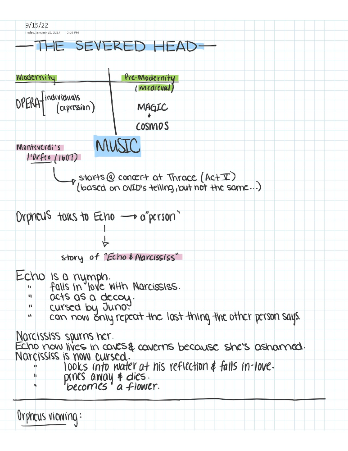 Orpheus Lecture Notes - MUS 333 - Studocu