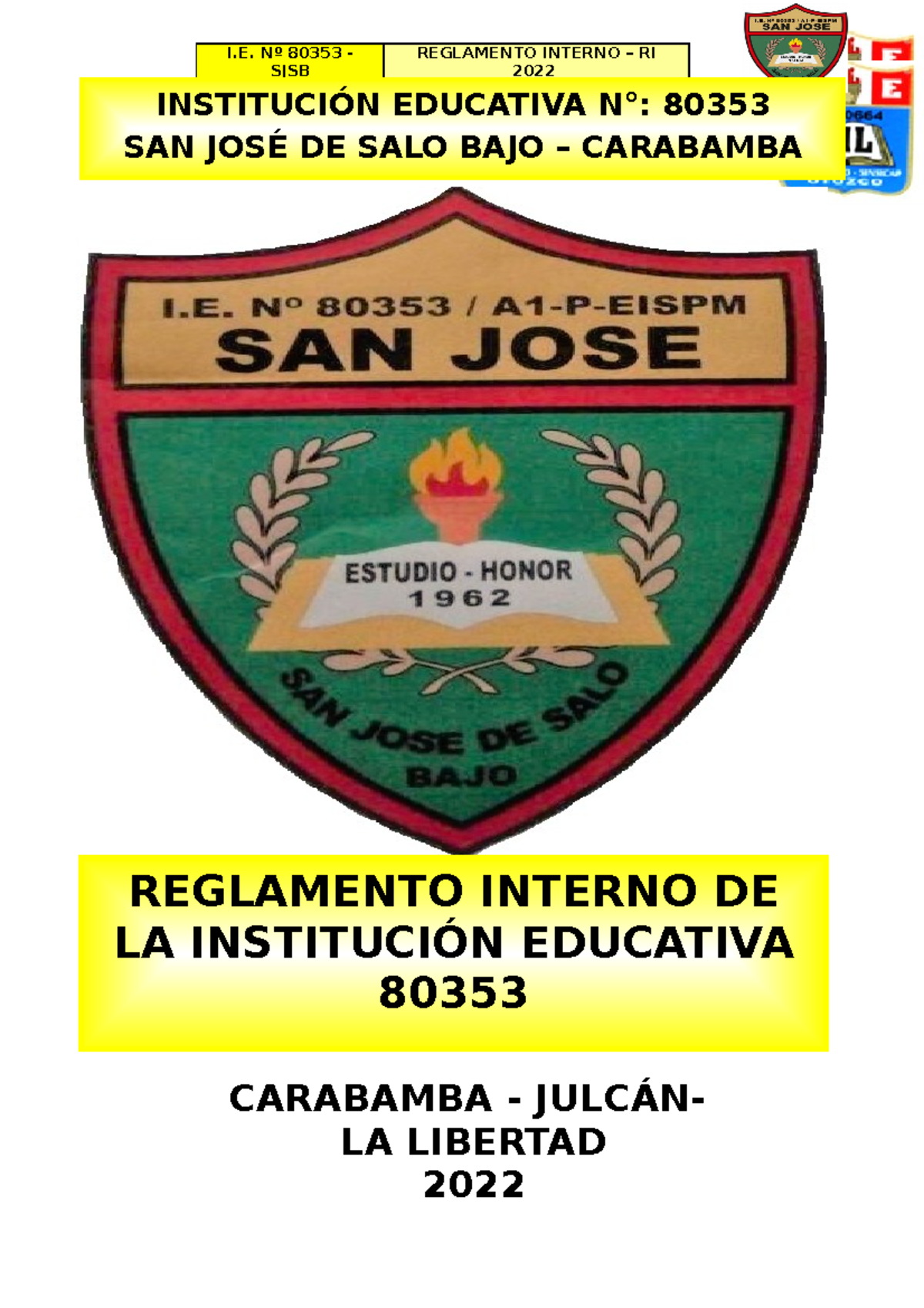 RI 2022 I.E. 80353 SJSB - SJSB 2022 CARABAMBA - JULCÁN- LA LIBERTAD ...