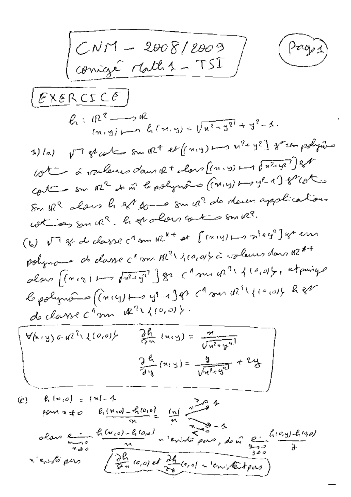 CNC 2009 TSI maths 1 corrige - mathematique spe - Studocu
