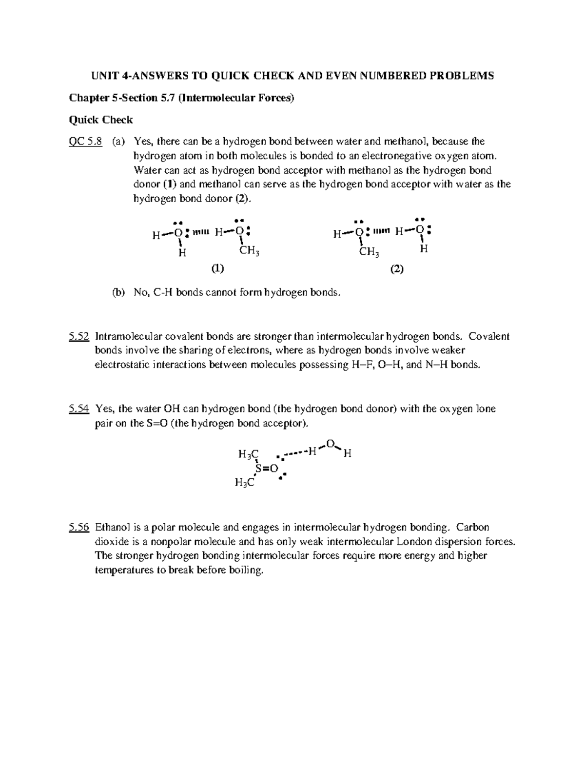 UNIT 4 Quick Check AND EVEN Numbered Problems Answers - UNIT 4-ANSWERS ...