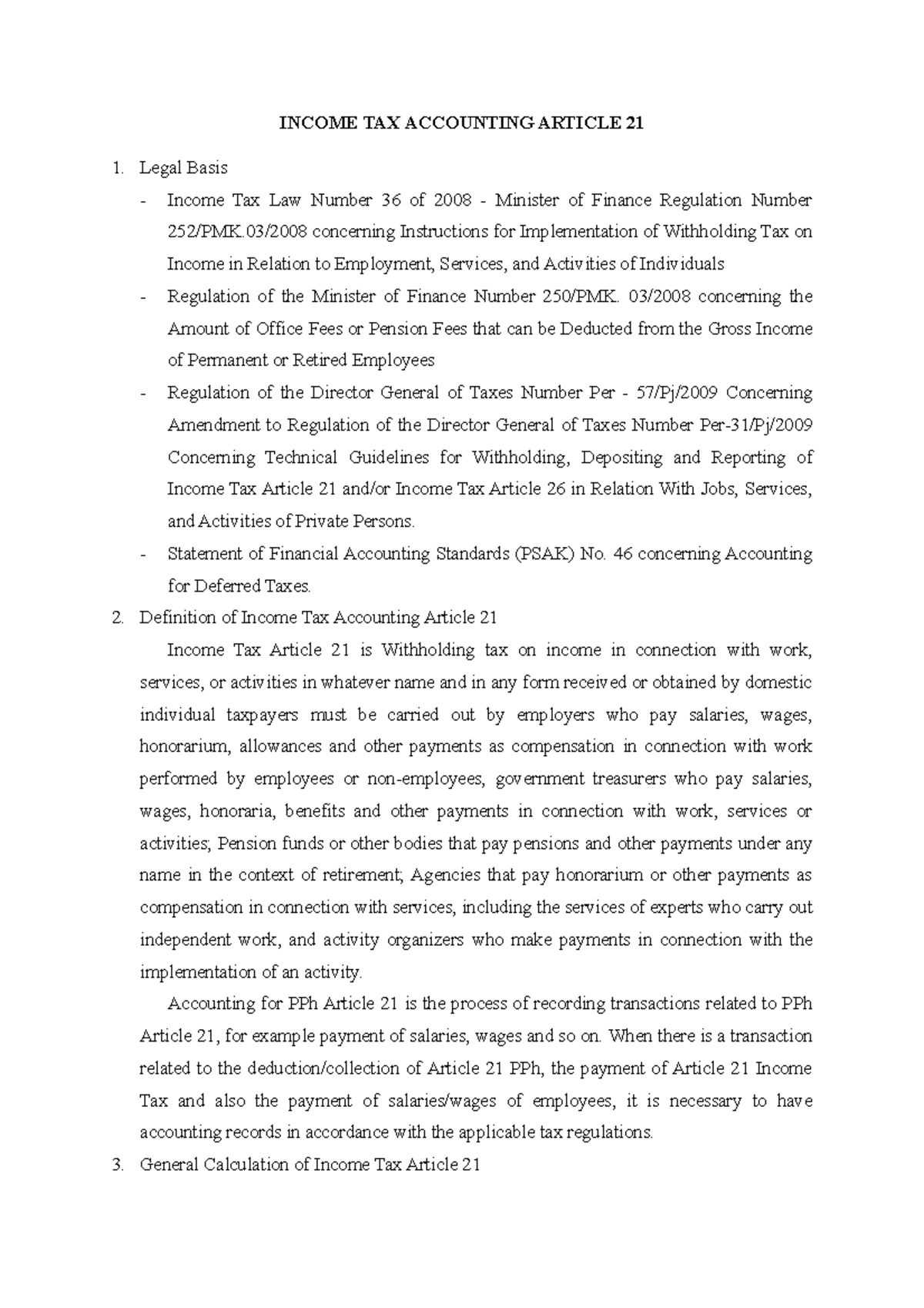 Income TAX Accounting Article 21 INCOME TAX ACCOUNTING ARTICLE 21