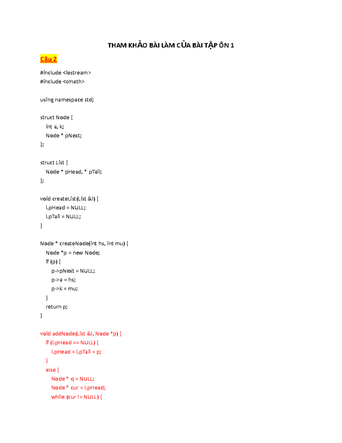 BT-ON1 - Cấu trúc dữ liệu và giải thuật - THAM KH ẢO BÀI LÀM C ỦA BÀI T ...