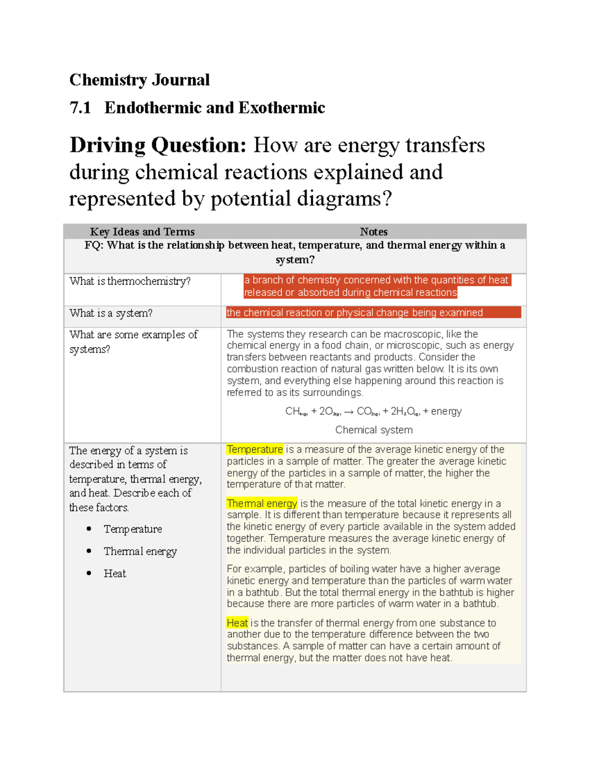 07 01 journal - FLVS chemistry module 7 guided notes all filled out ...