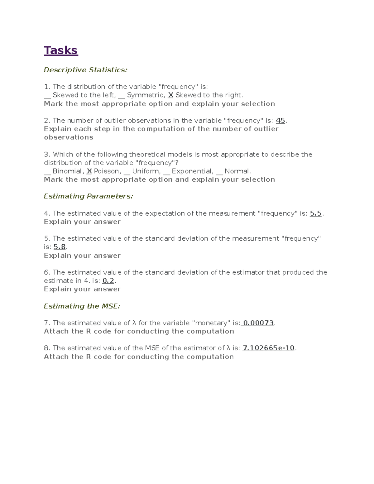 Math1281 Programming Assignment Week 2 Tasks Descriptive Statistics