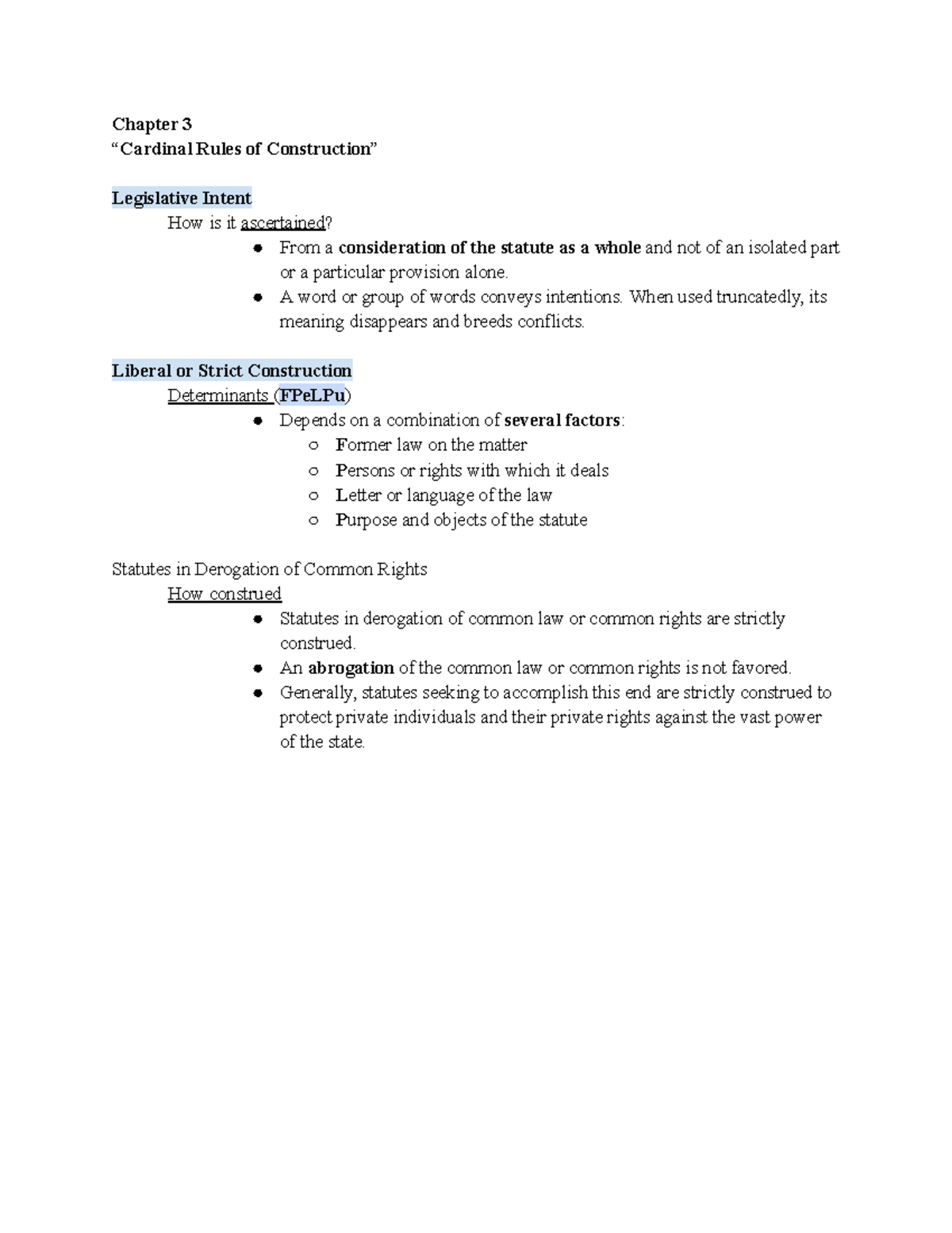 Stat Con (Chapter 3) - Chapter 3 “Cardinal Rules of Construction ...