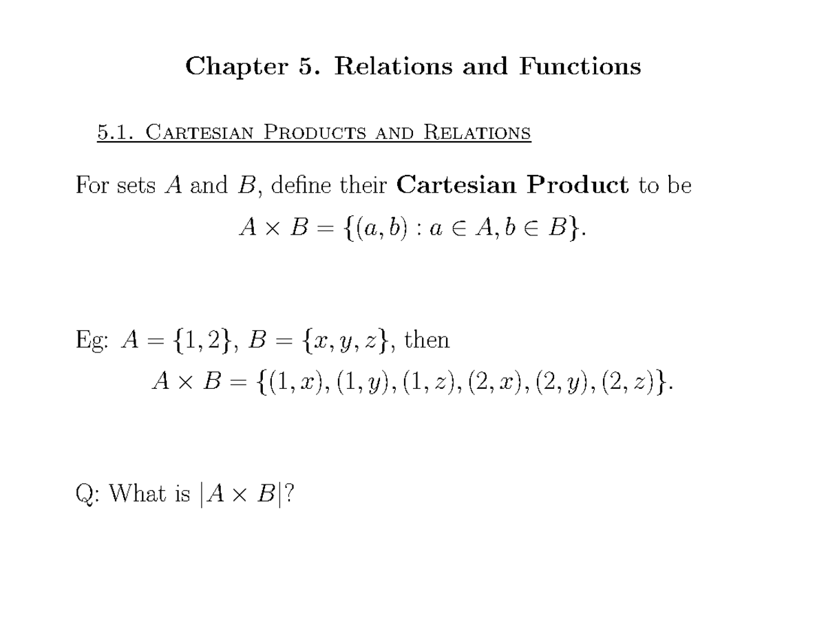 Lecture Slides-Chapter 05 - Chapter 5. Relations and Functions ...