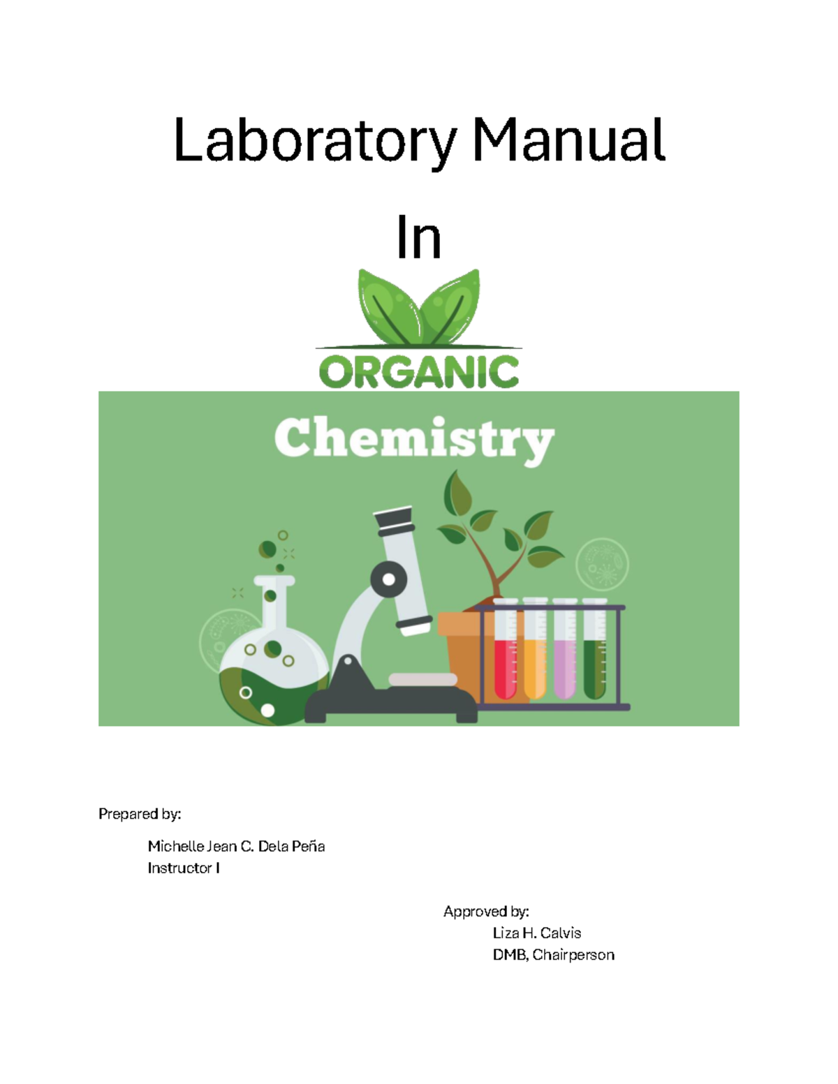 organic chemistry - Laboratory Manual In Prepared by: Michelle Jean C ...