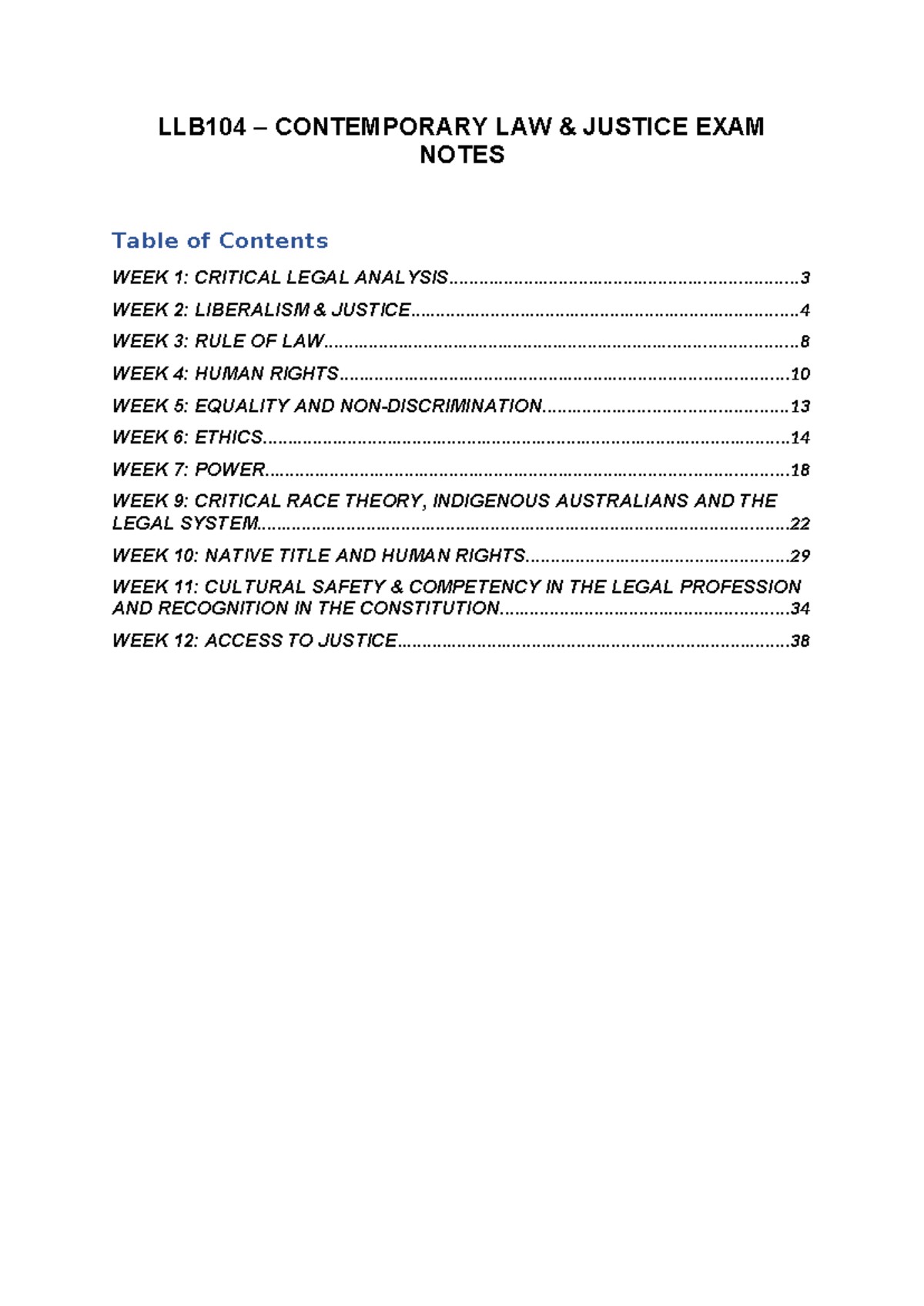 LLB104 EXAM Notes - LLB104 – CONTEMPORARY LAW & JUSTICE EXAM NOTES ...