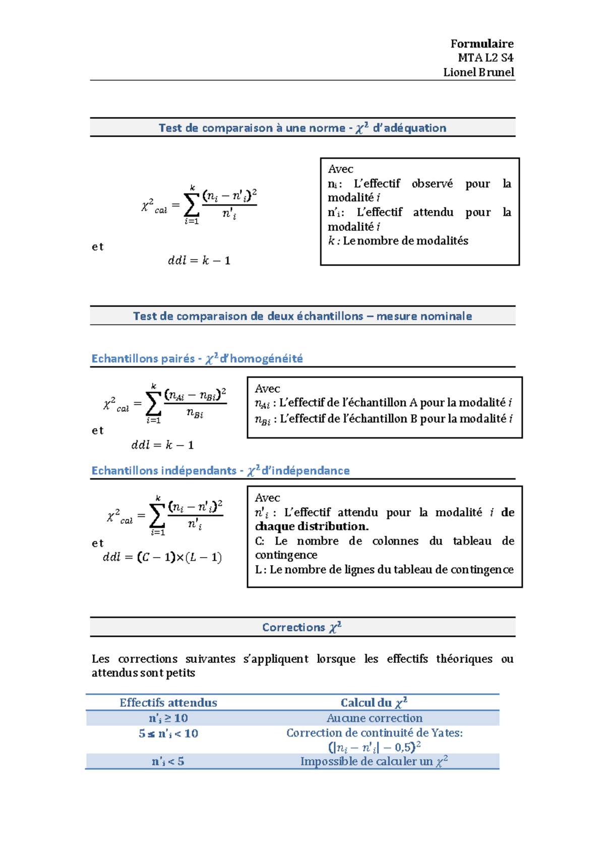 Formulaire L2S4 - Formulaire MTA L2 S4 Lionel Brunel Test de ...