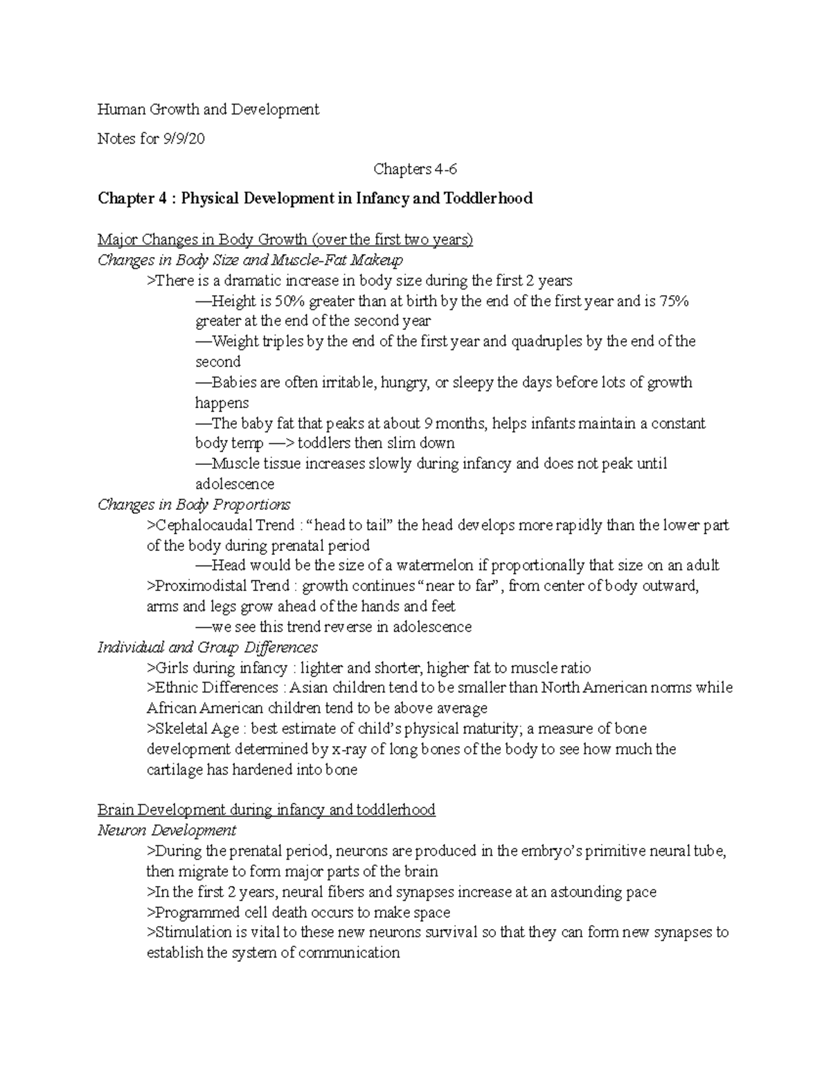 Ch. 4-6 - Summary of chapters 4-6 - Human Growth and Development Notes ...