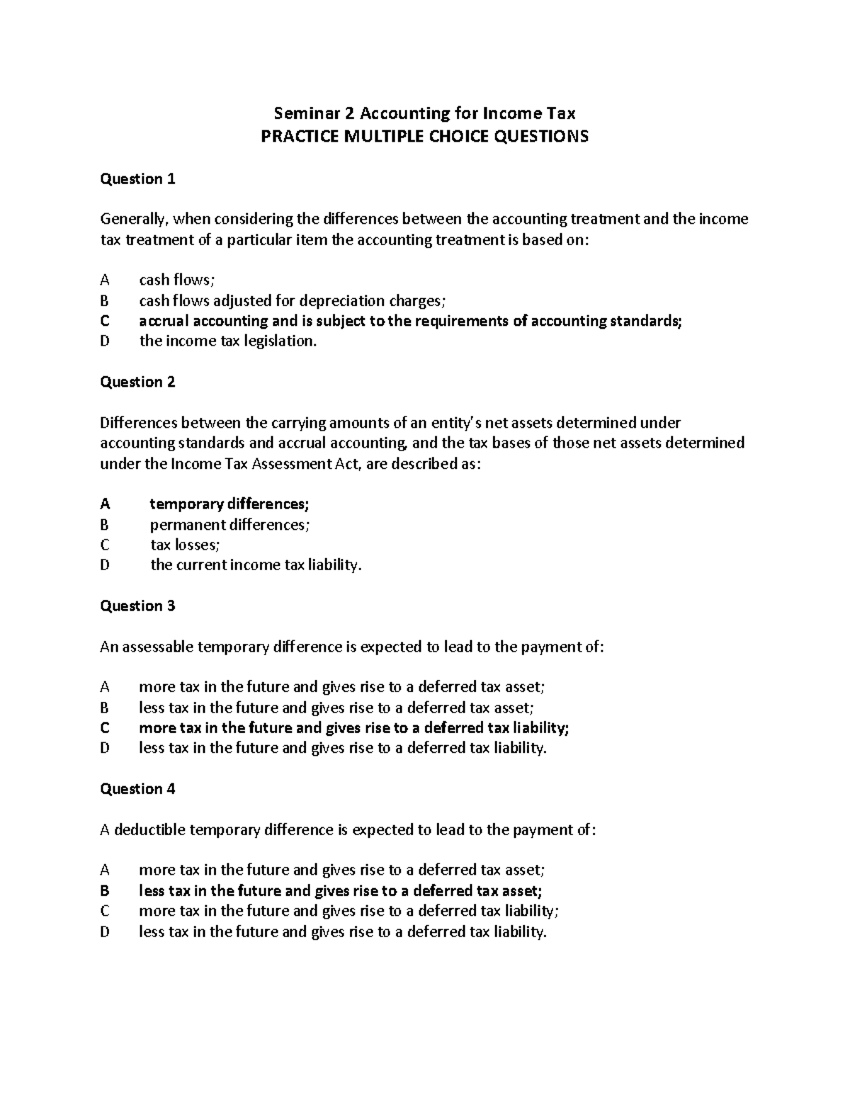Seminar 2 Questions and Solutions inc MCQ - Seminar 2 Accounting for ...