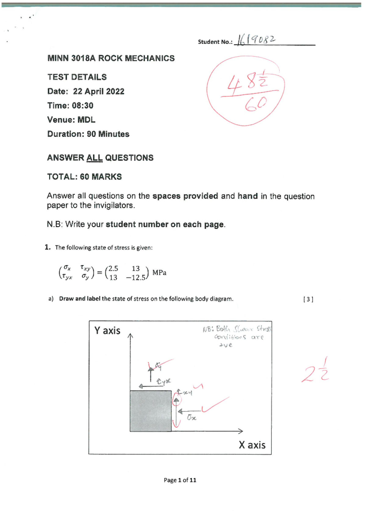 2022 Rock Mech Test - PHYS1032A - Studocu
