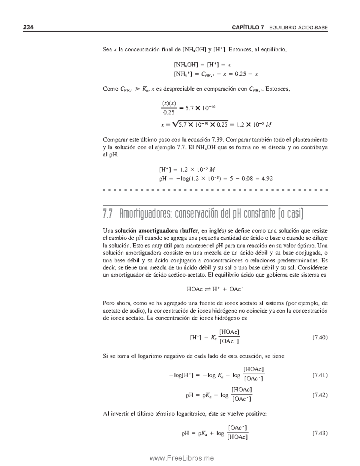 Buffer - Quimica Analitica -Christian - 234 CAPÍTULO 7 EQUILIBRIO ÁCIDO ...