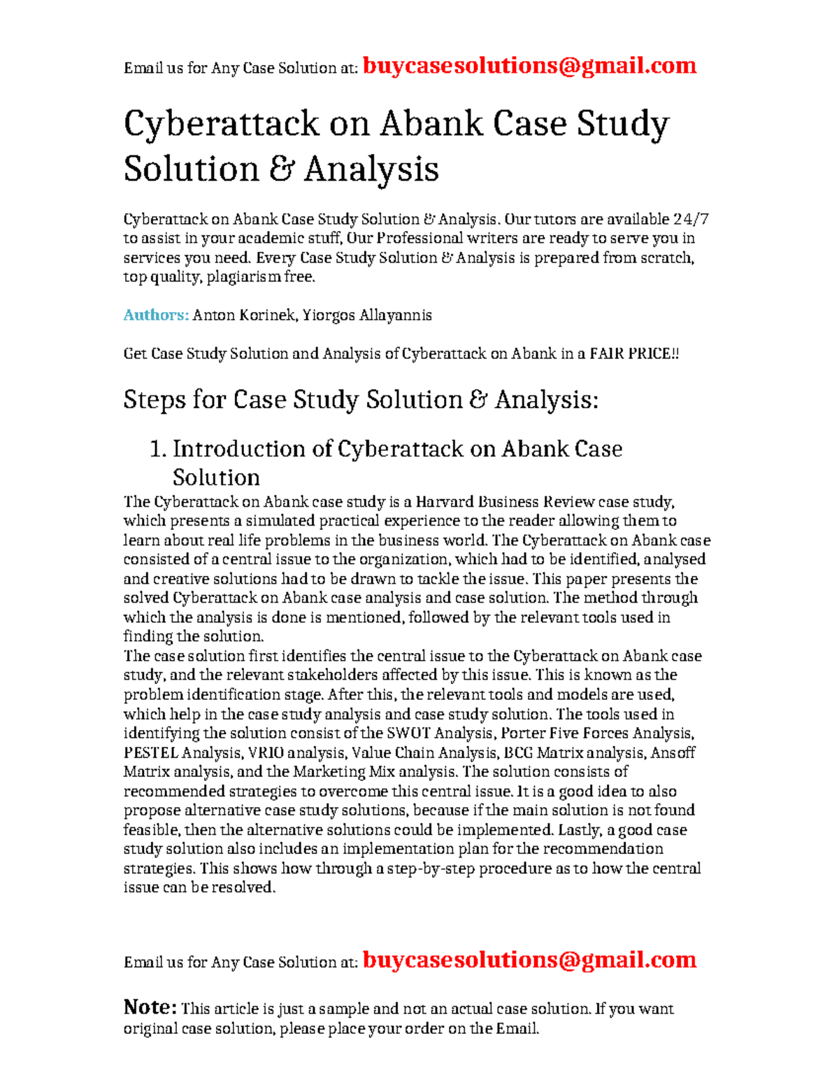 Cyberattack on Abank Case Study Solution Analysis - Cyberattack on Abank Case Study Solution ...