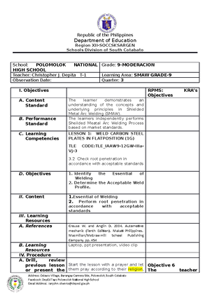 DLP-G10-Q1-W1-day 3 - Daily Lesson Plan - PACKAGE QUARTER I Week 1 ...