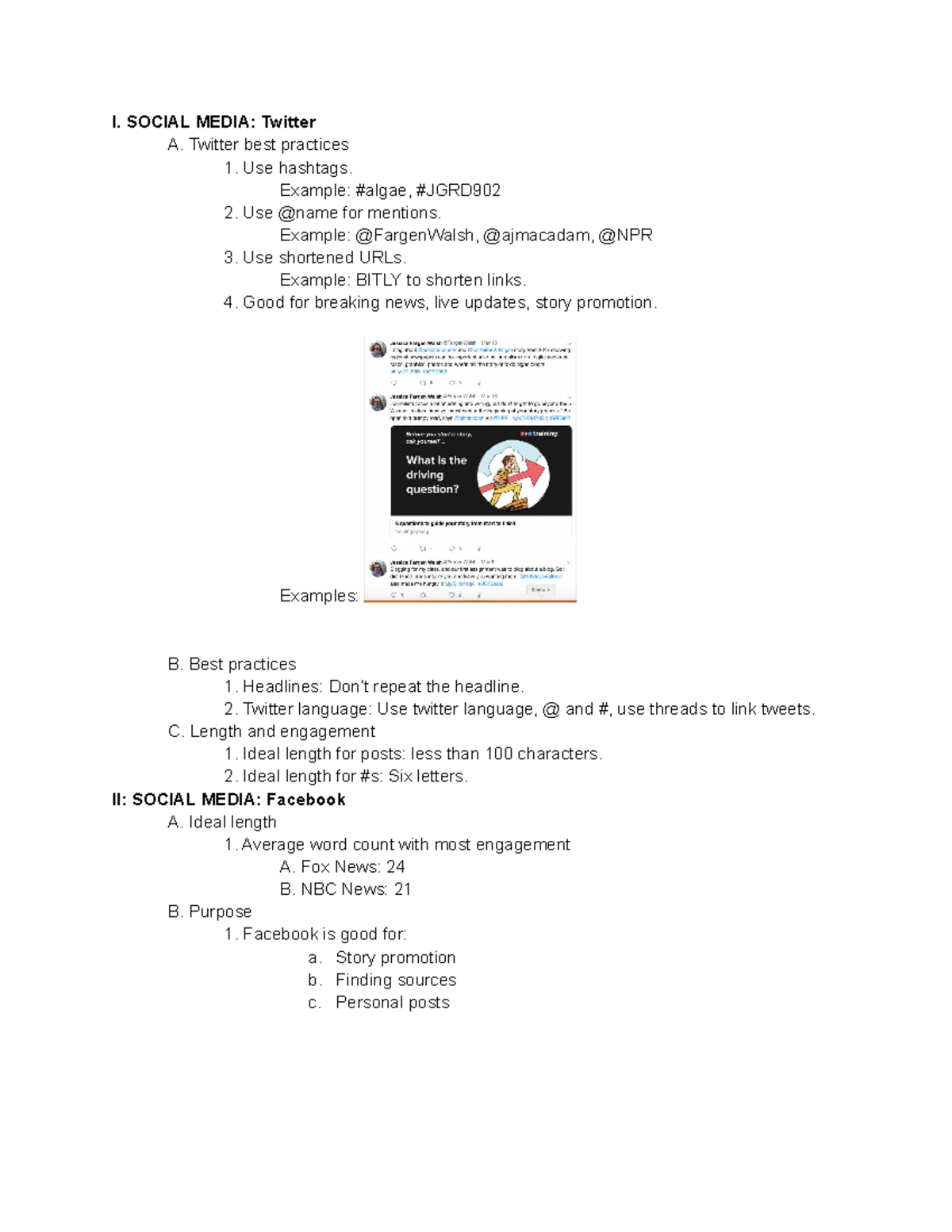Social Media skeletal notes assignment - I. SOCIAL MEDIA: Twitter A ...