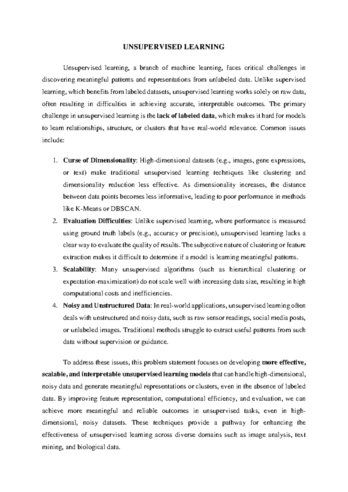 Unsupervised Learning - UNSUPERVISED LEARNING Unsupervised learning, a ...