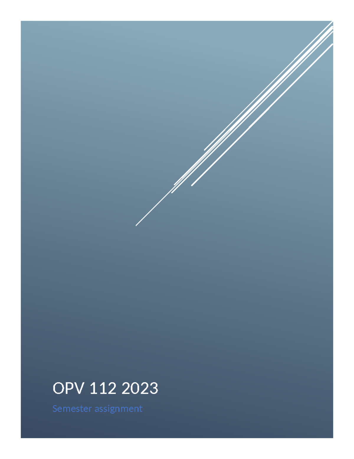 OPV 112 assignment BDO Masole 23578204 - OPV 112 2023 Semester ...