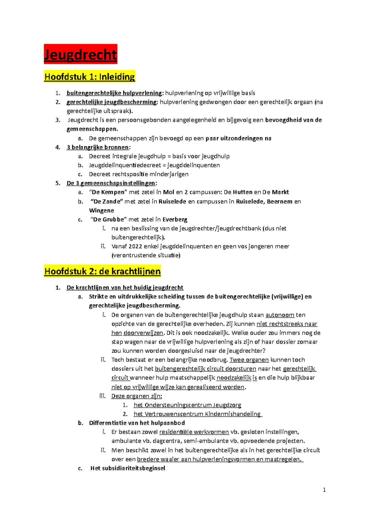 Jeugdrecht SV SJ2 - Jeugdrecht Hoofdstuk 1: Inleiding ...