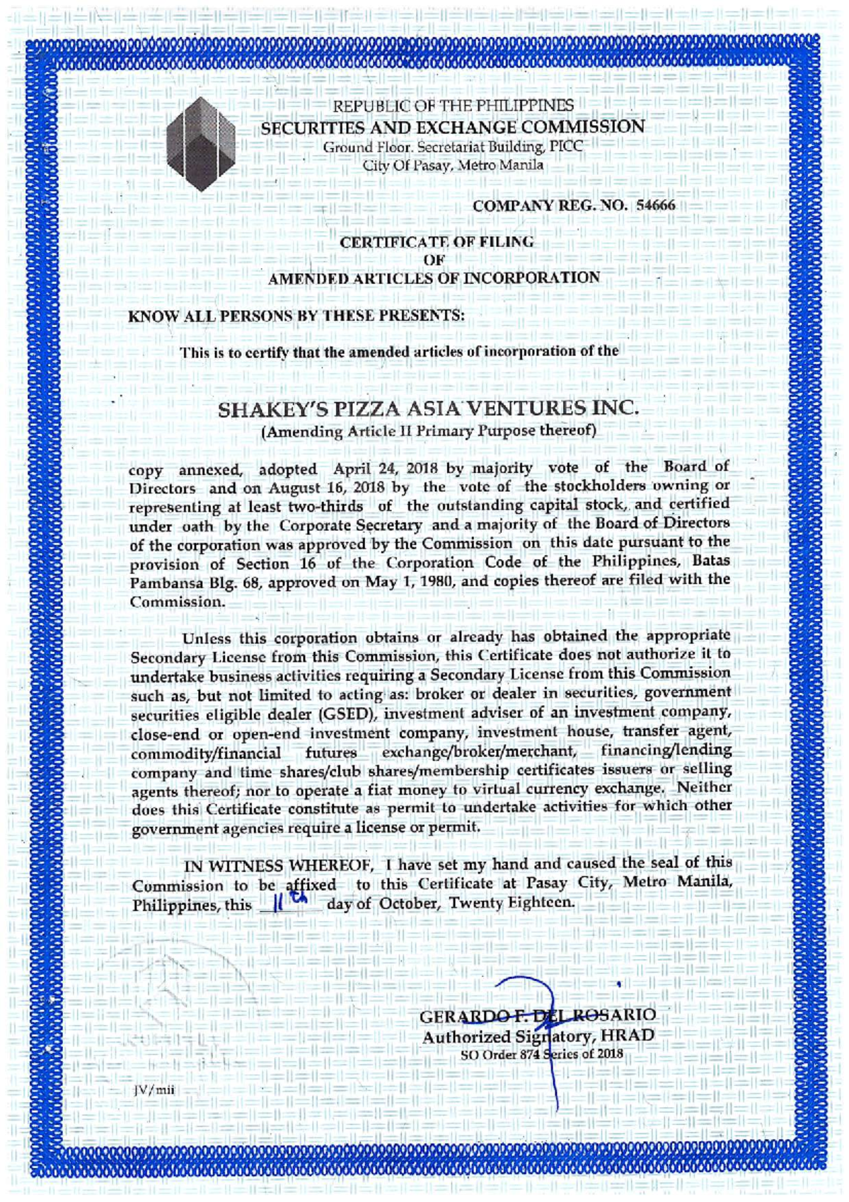 Spavi - Amended AOI (11 Oct. 2018 ) - Accountancy, Business and ...