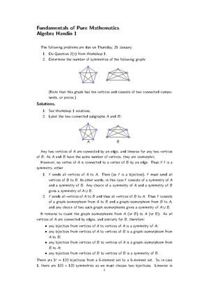 FPM Hand In 1 2022/2023 - Fundamentals of Pure Mathematics. Workshop ...