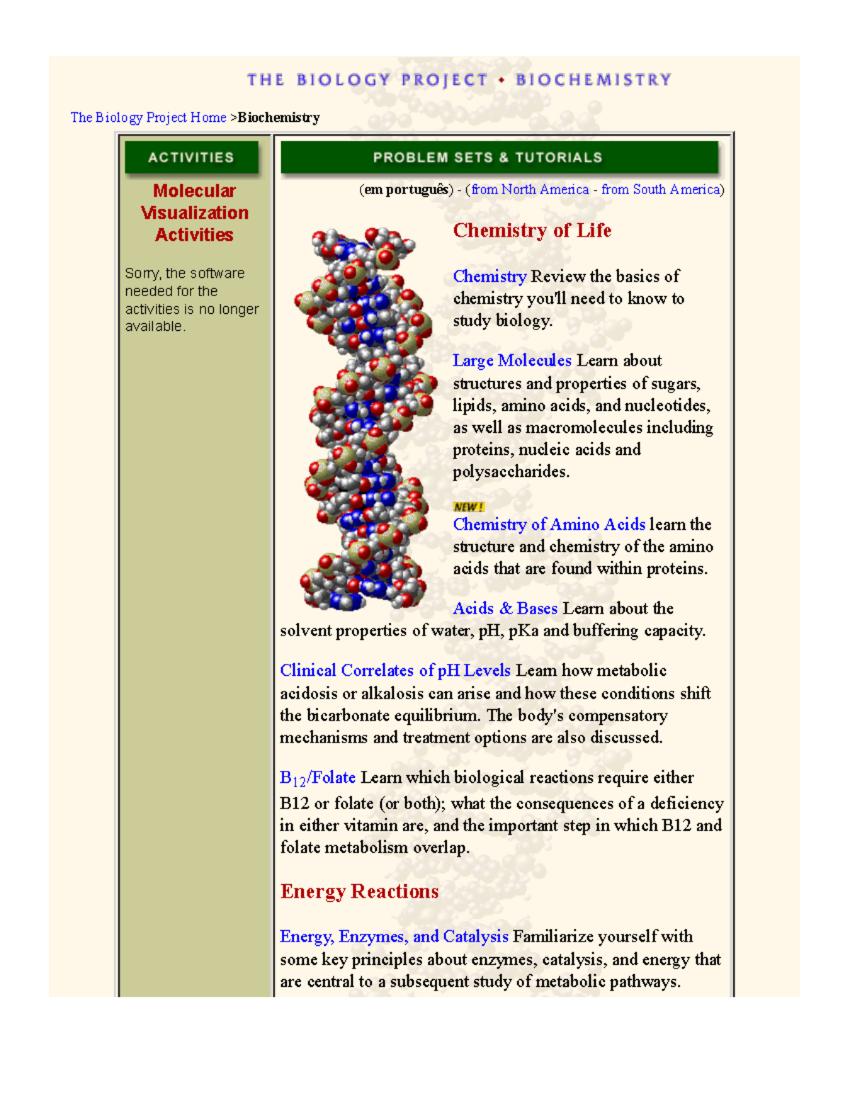 The Biology Project- Biochemistry - The Biology Project Home ...