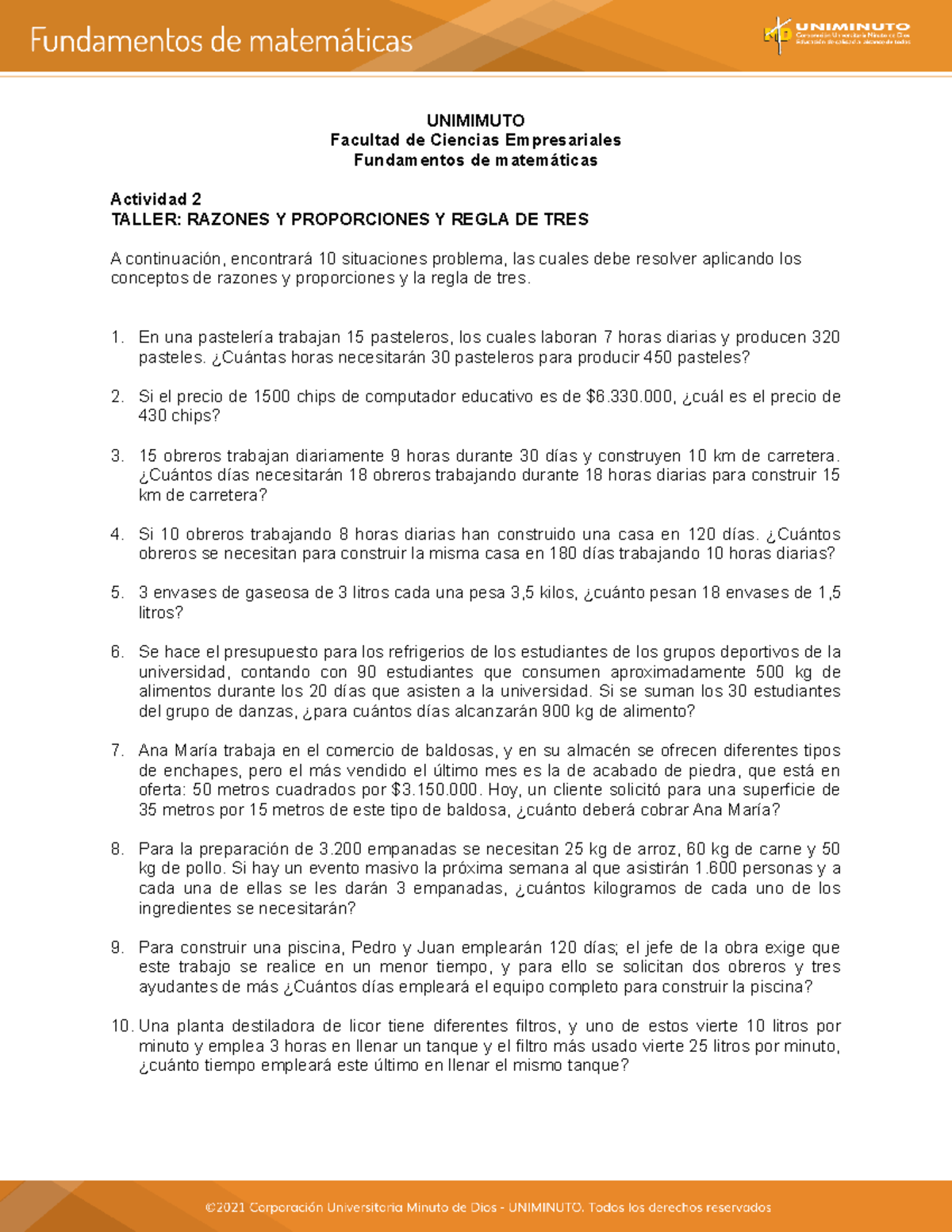 Uni1 act2 taller raz pro reg tre - Derecho Penal - Uniminuto - Studocu