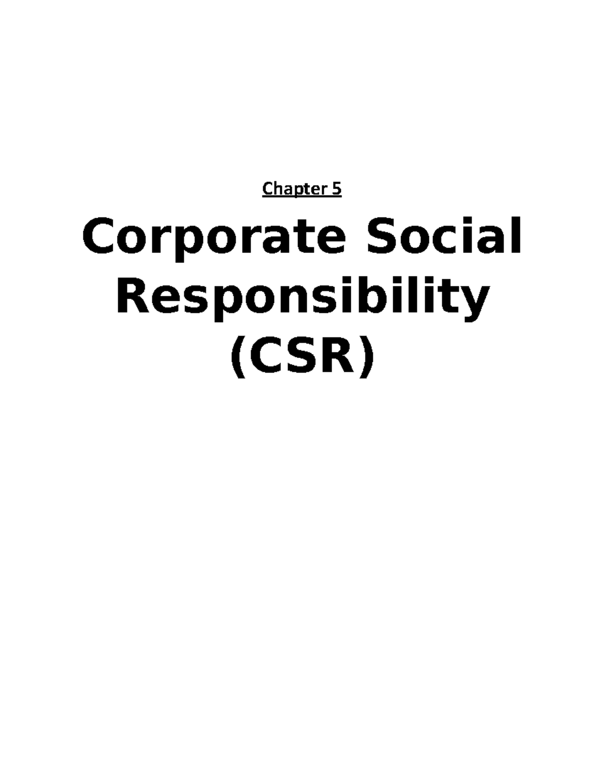 Business Ethics lesson 5 - Chapter 5 Corporate Social Responsibility ...