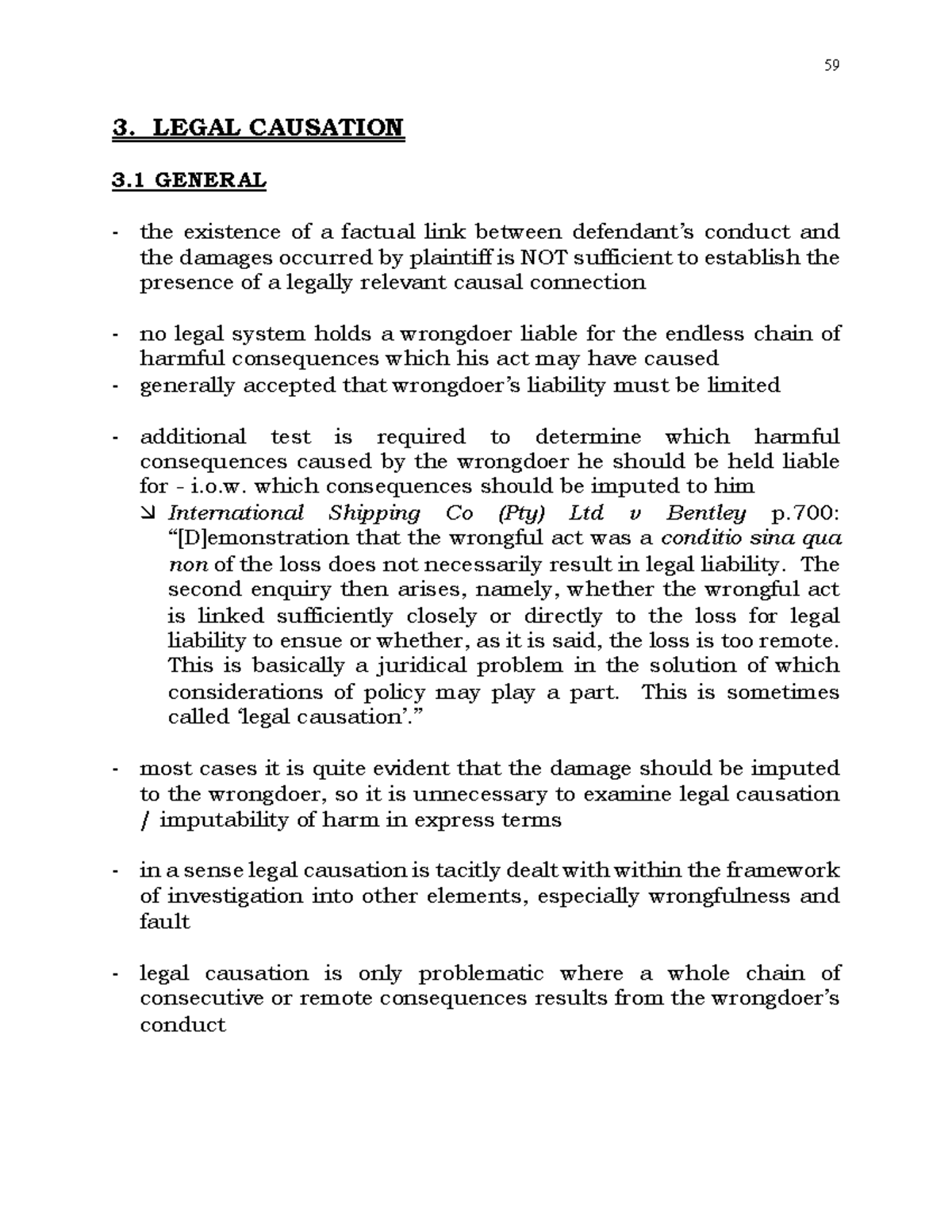 Legal Causation - 3. LEGAL CAUSATION 3 GENERAL the existence of a ...