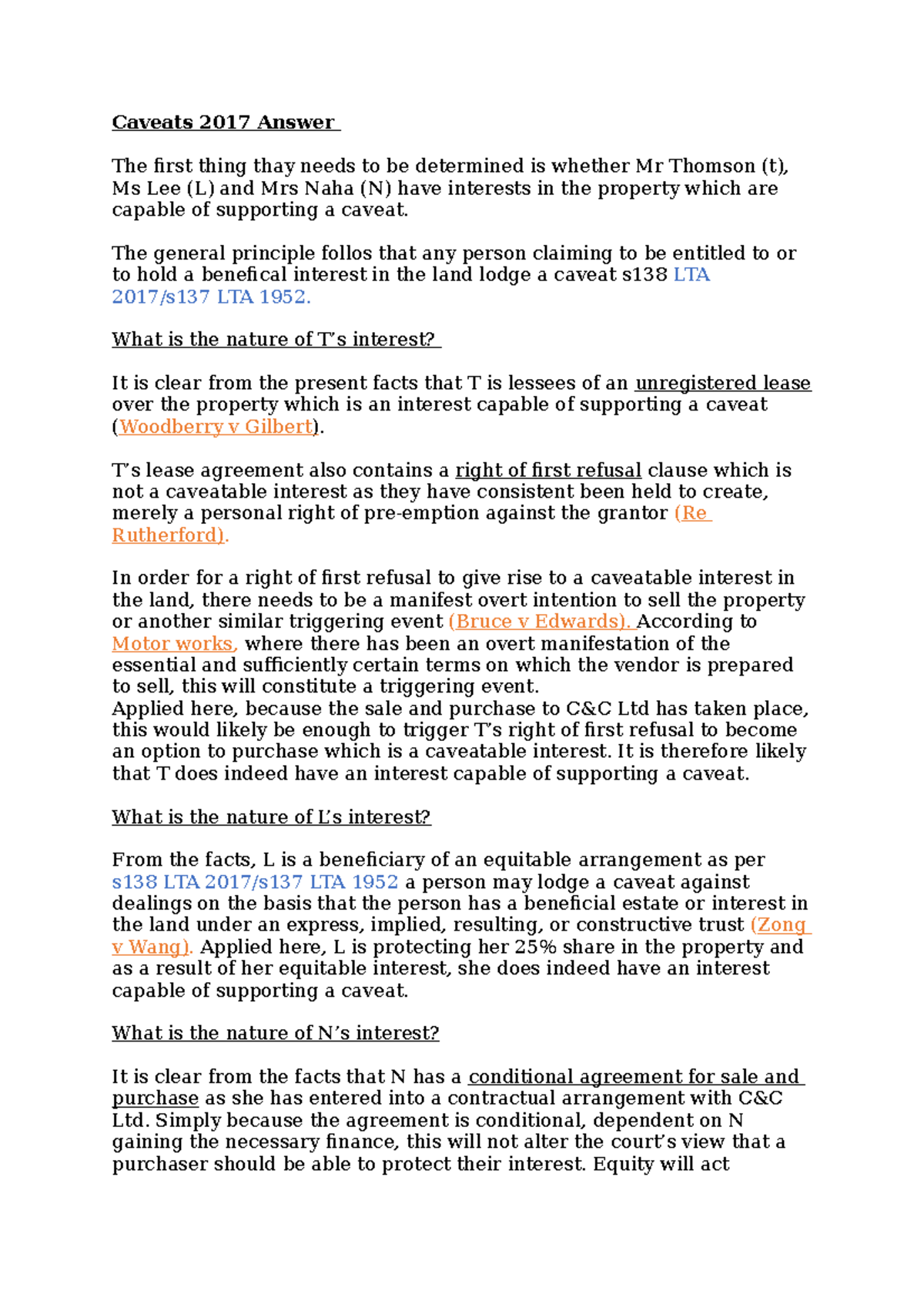 Caveats Model Answer - Grade: A - Caveats 2017 Answer The first thing ...
