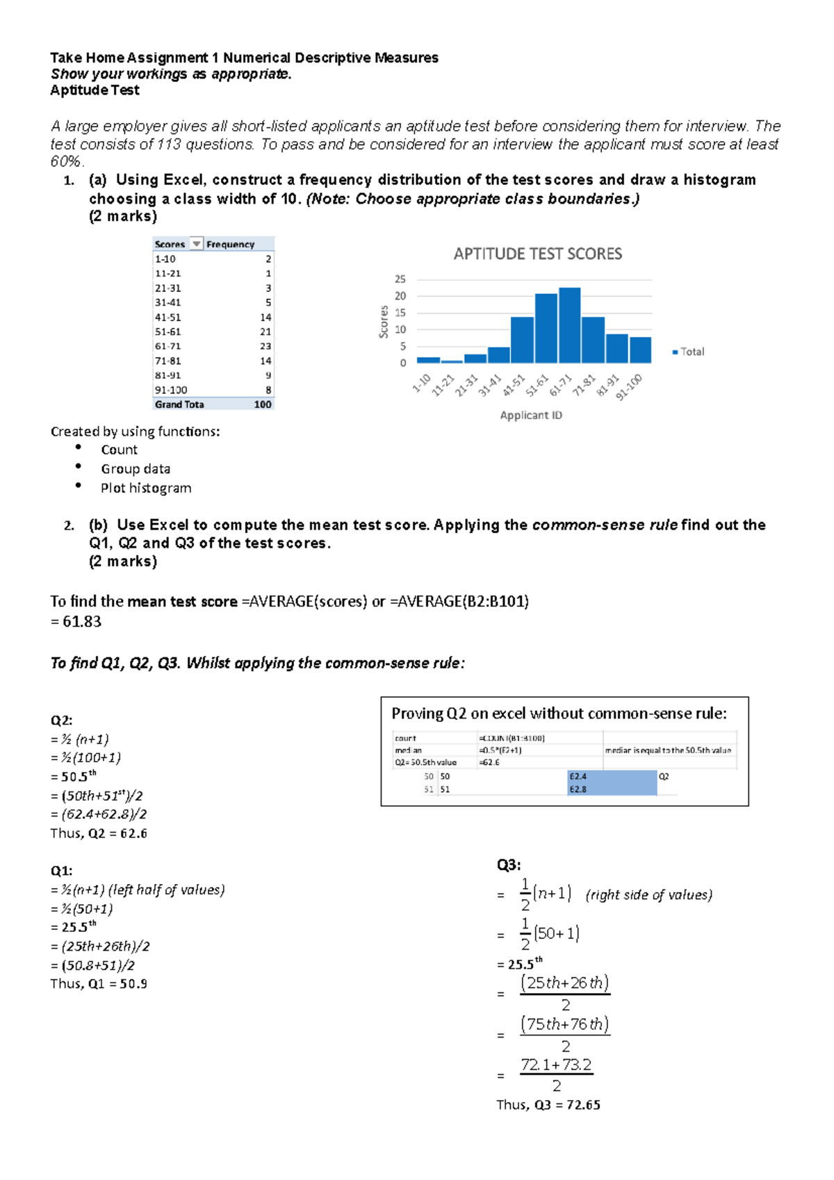 THA1complete - take home assignment one - Take Home Assignment 1 ...