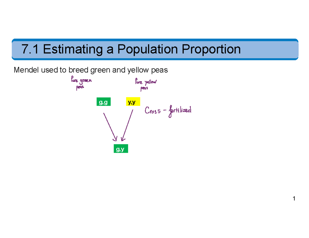 Section 71 Estimating A Population Proportion 7 Estimating A Population Proportion Mendel
