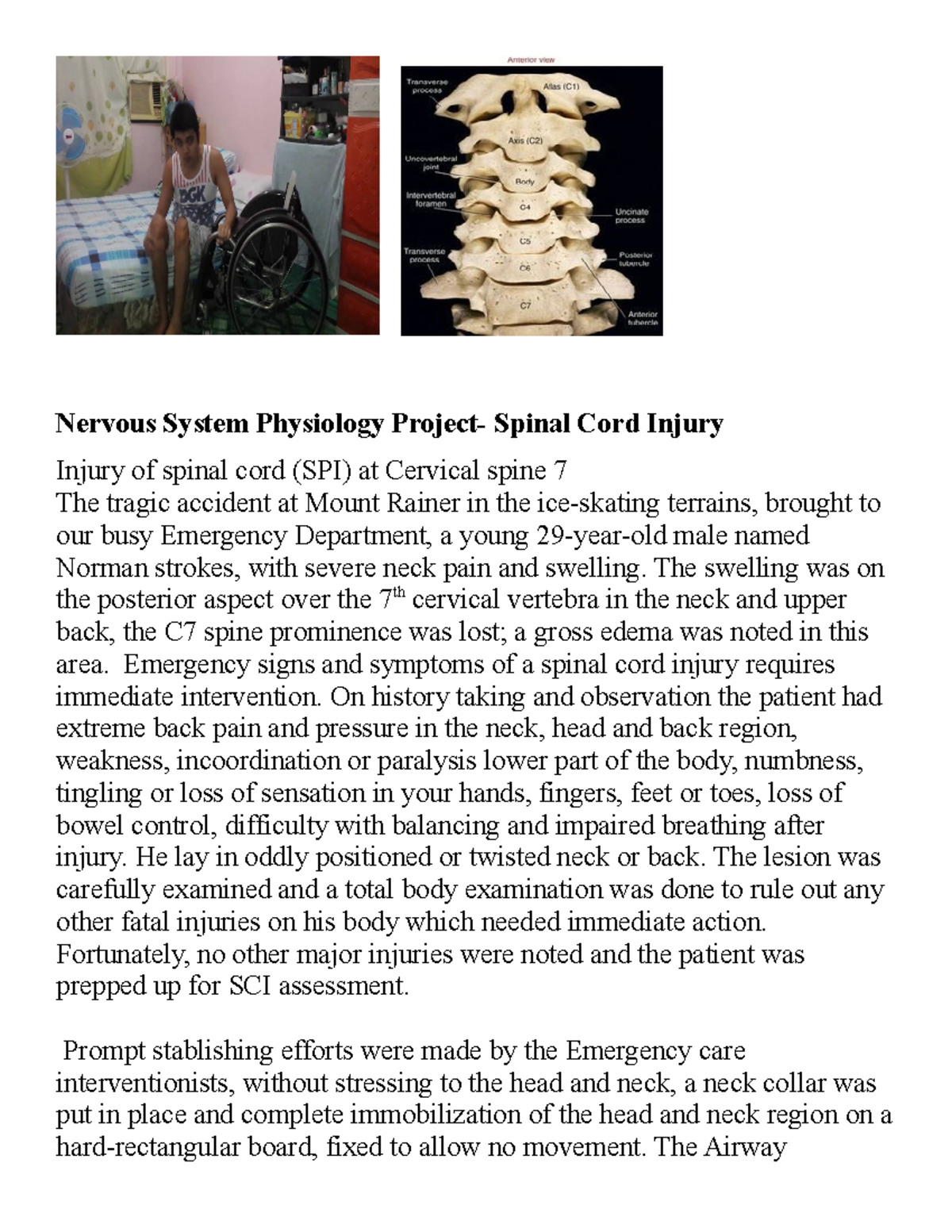 Neurophysiology project - Nervous System Physiology Project- Spinal ...