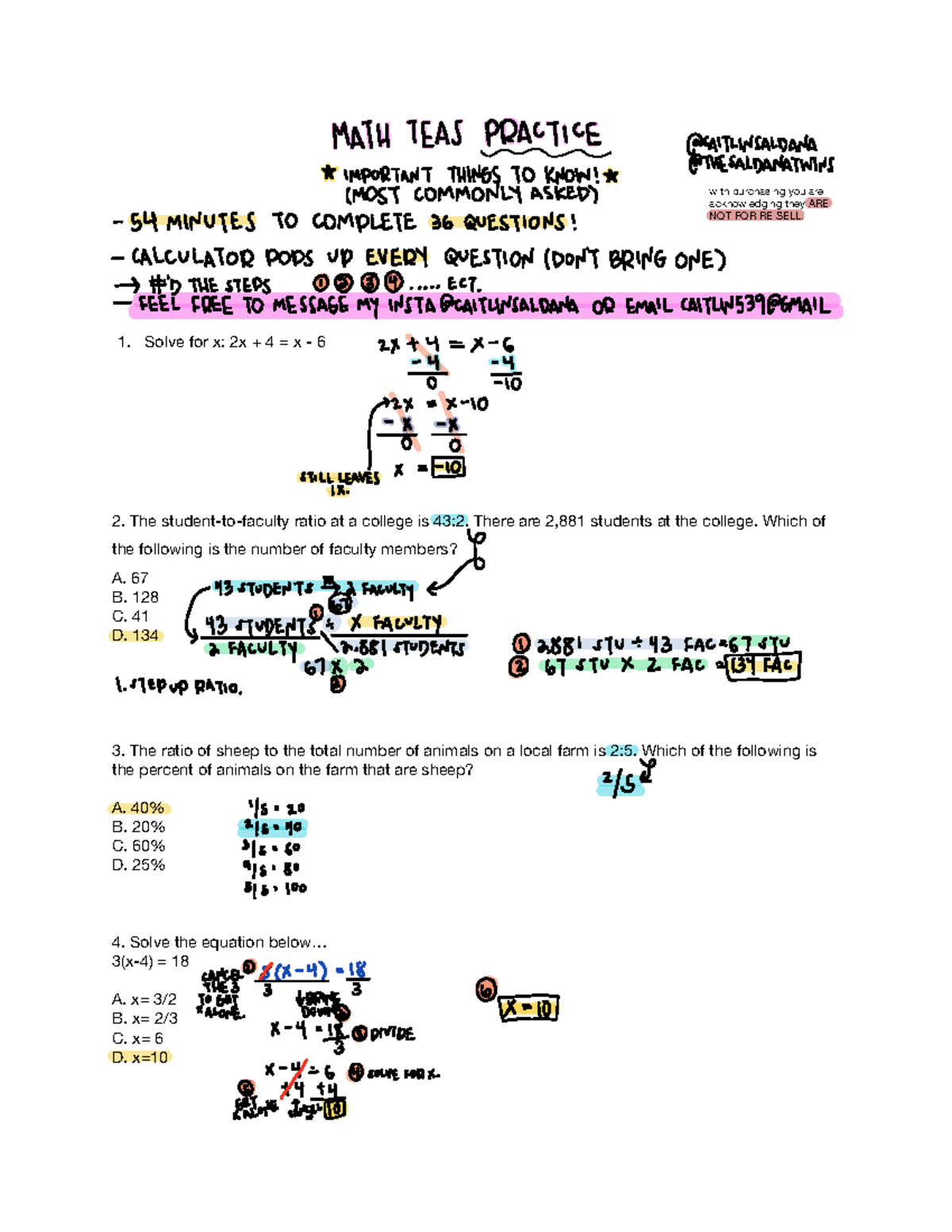 Math teas(2021) - Teas math - The student-to-faculty ratio at a college ...