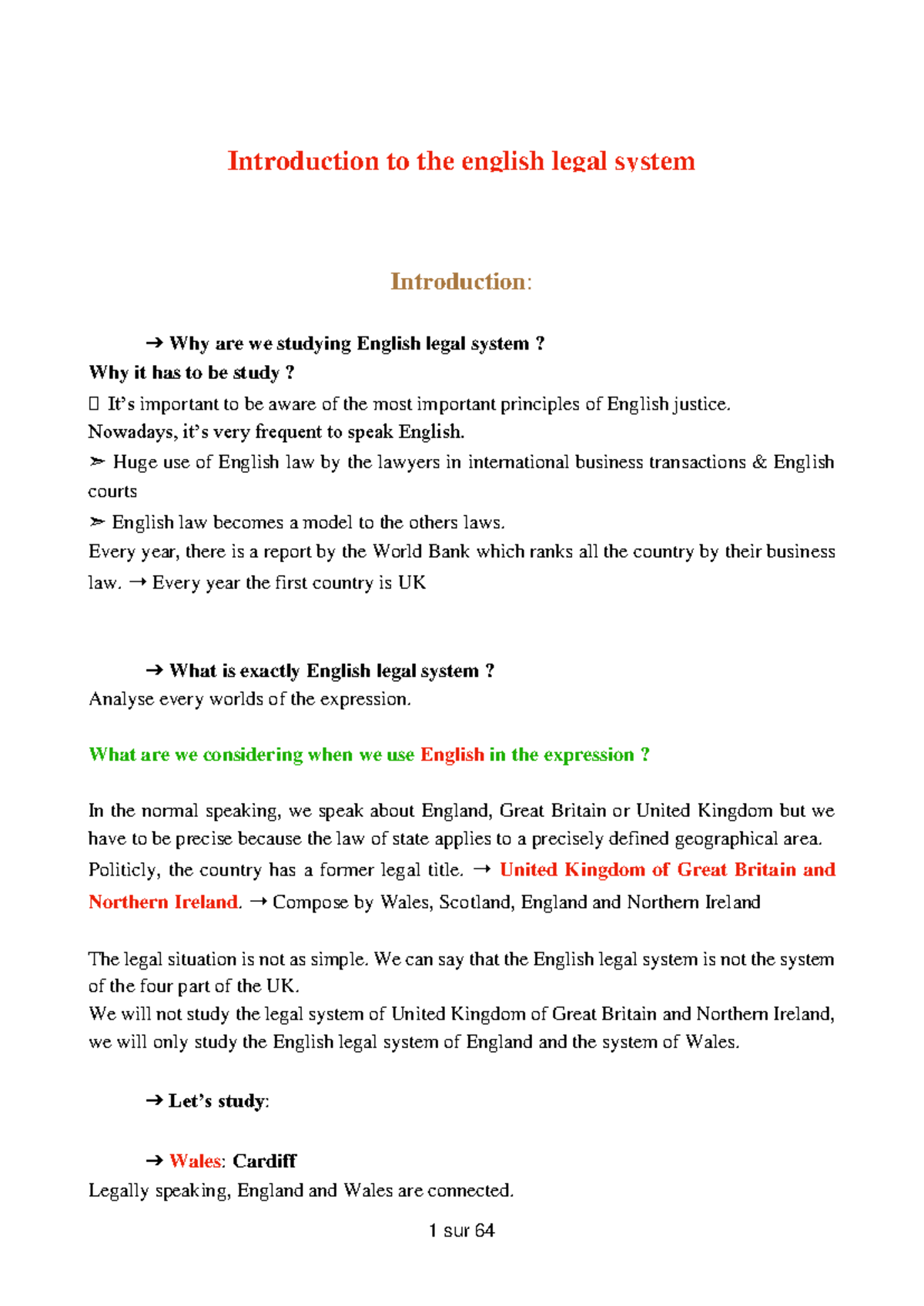 English legal system - Introduction to the english legal system ...