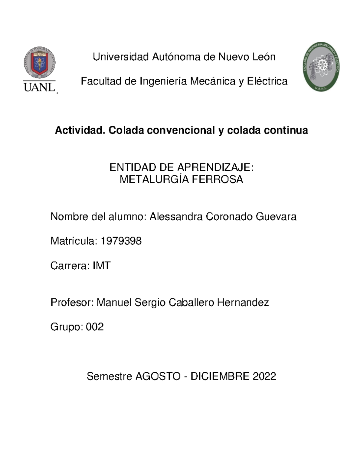 ACT Colada convencional y colada continua 1979398 - Universidad ...