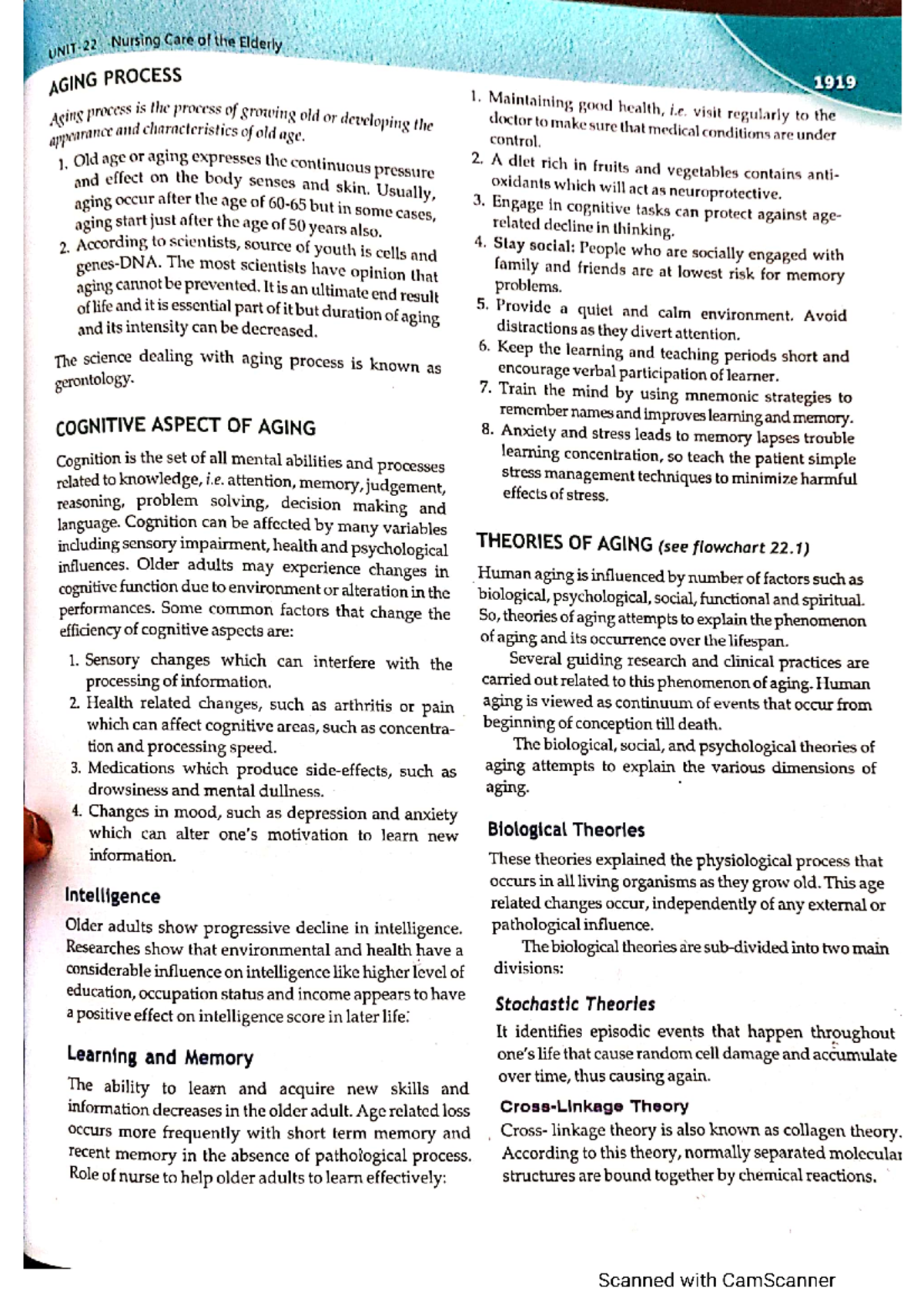 Care of elderly - Geriatrics - Bsc nursing - Studocu